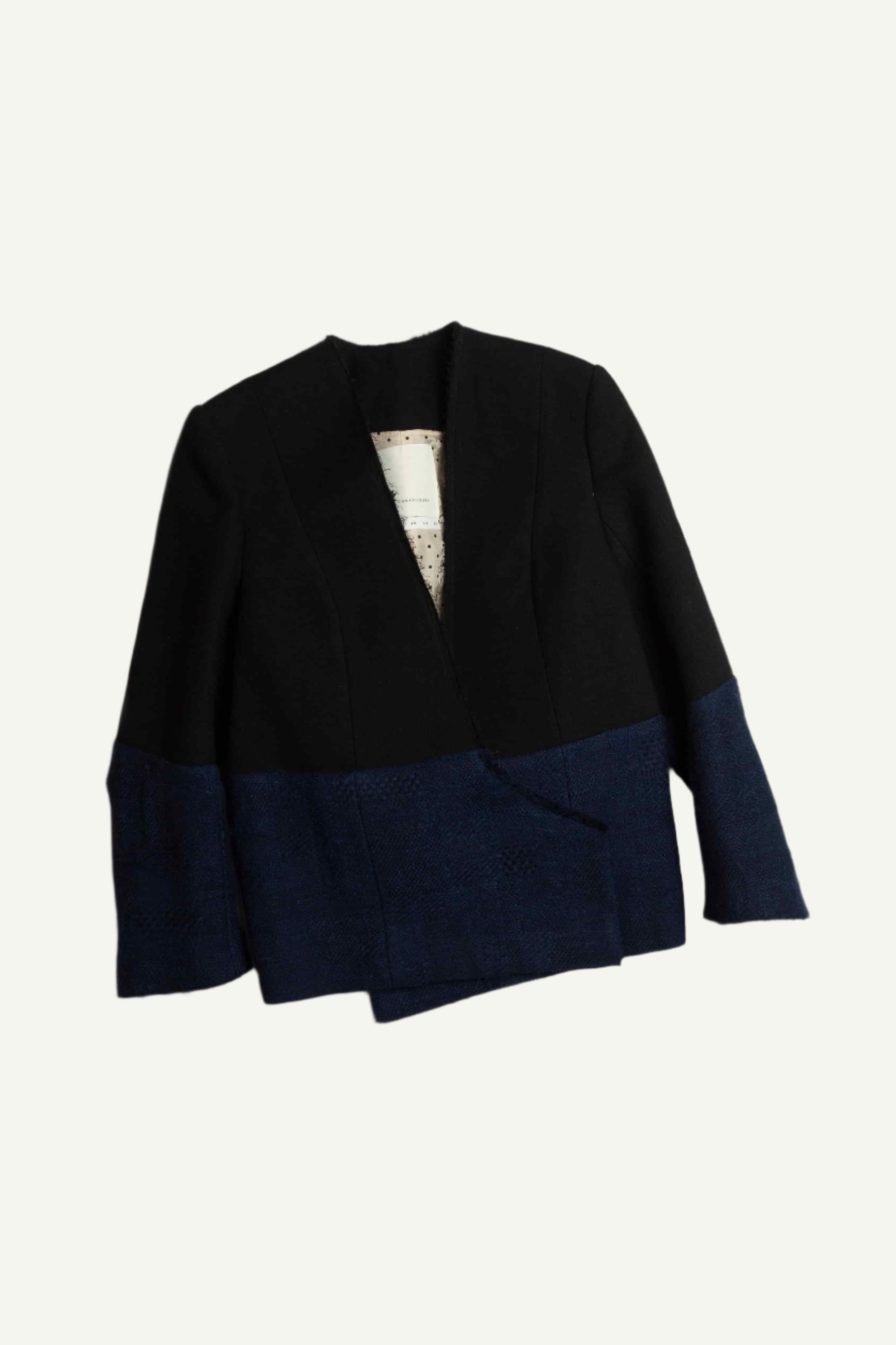 Blue & Black Gabardine Jacket – LARAKHOURY